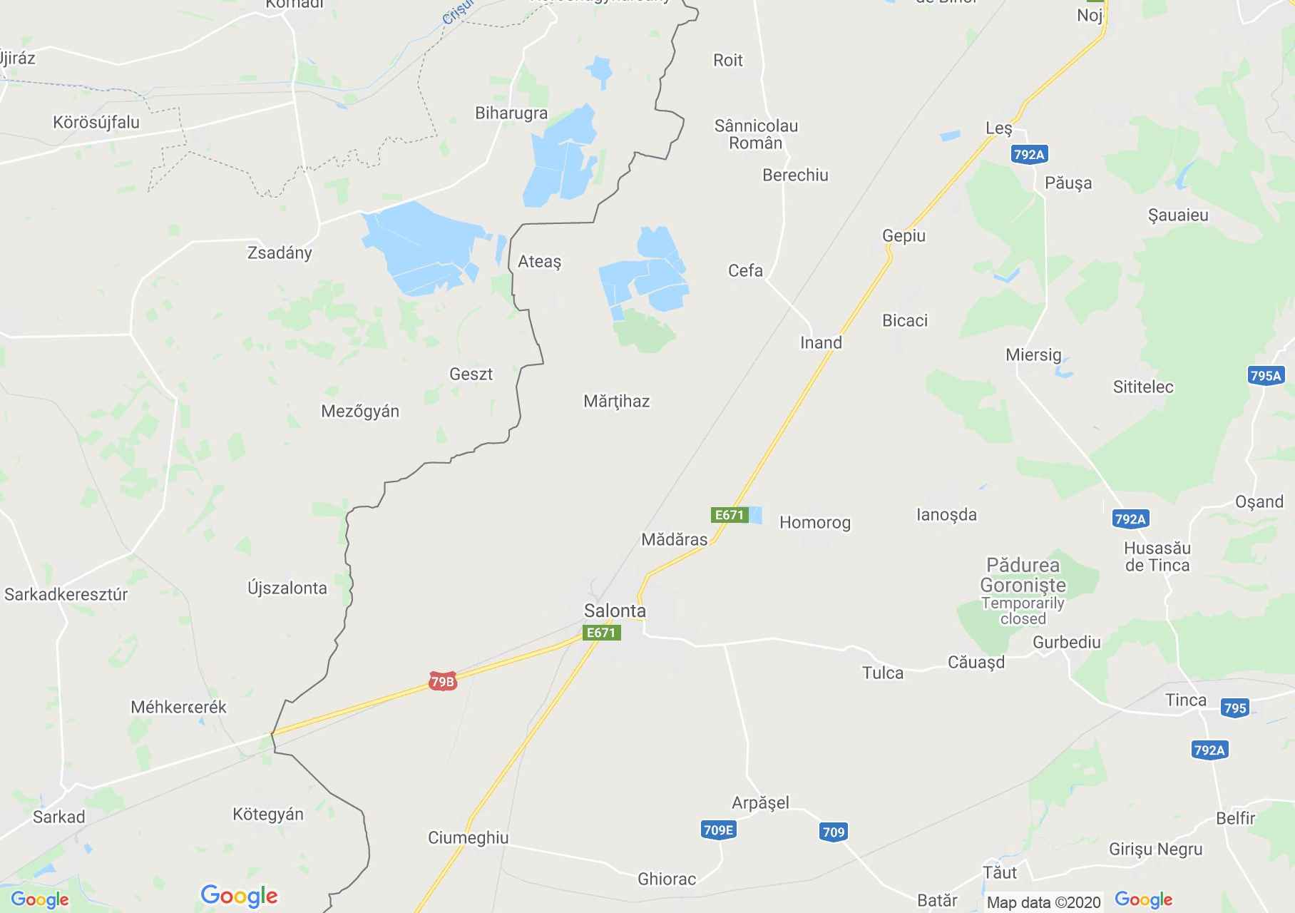 Zona Salonta-Cefa, Harta turistică interactivă